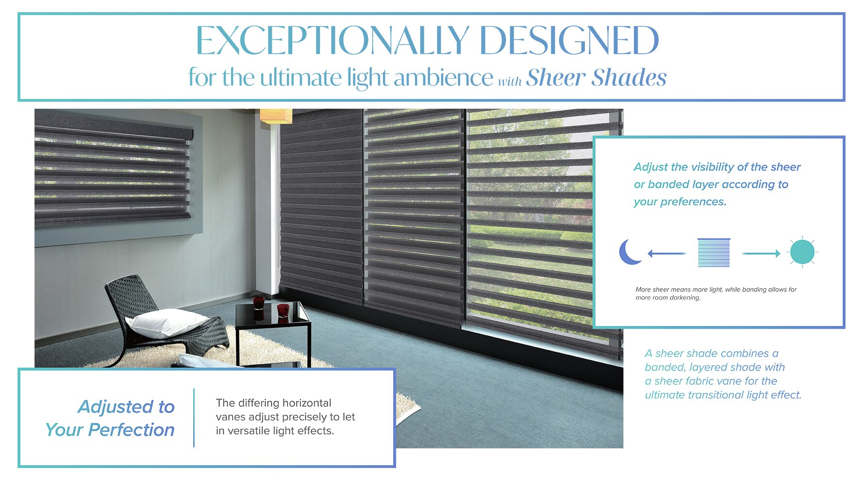 Designer Light Filtering Sheer Shades | Blinds.com
