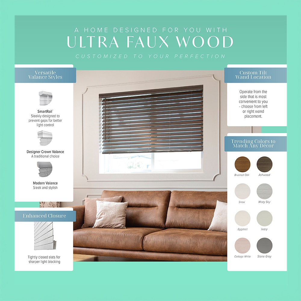 Veneta Designer 2 Inch Ultra Faux Wood Blinds | Blinds.com